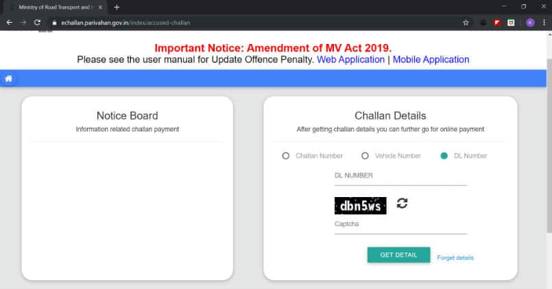 How to check E-Challan and pay traffic fine online : Share Post in All ...